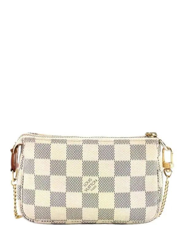 LOUIS VUITTON Pochette Accessoires Damier Mini Clutch Bag - White