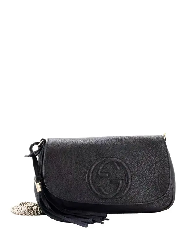 Gucci Soho Chain Leather Medium Crossbody Bag - Black