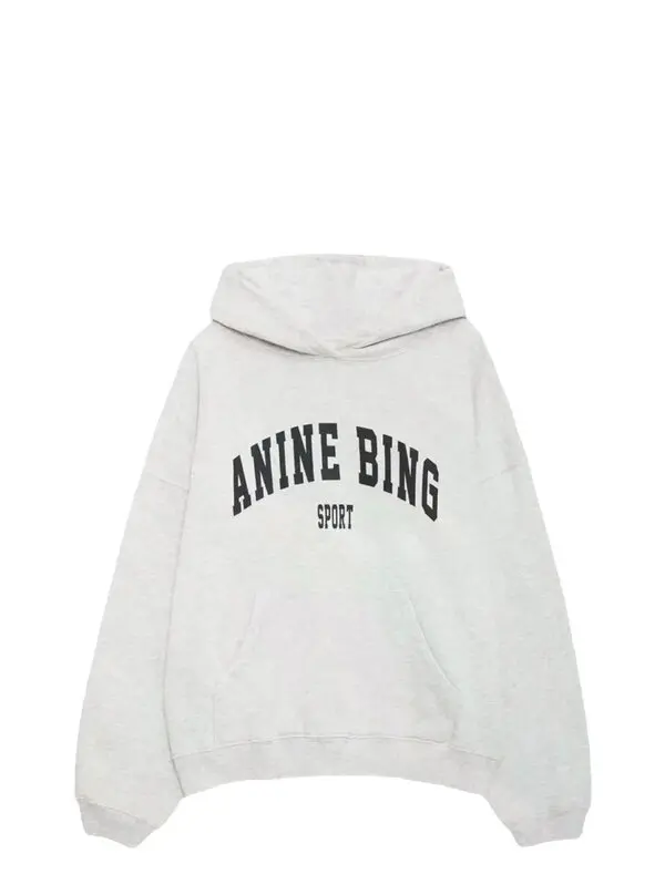 ANINE BING Harvey Logo Print Hoodie - Grey