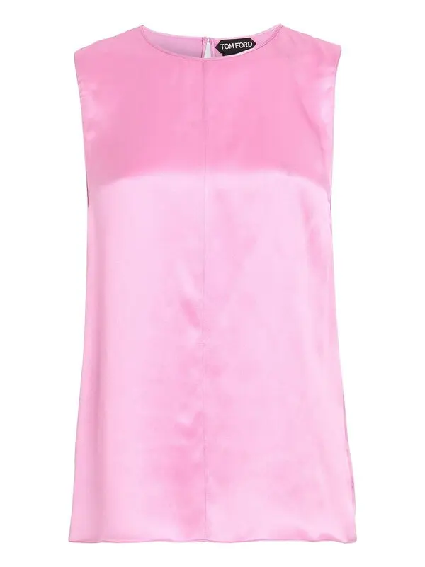 TOM FORD Silk-satin Keyhole Top - Pink