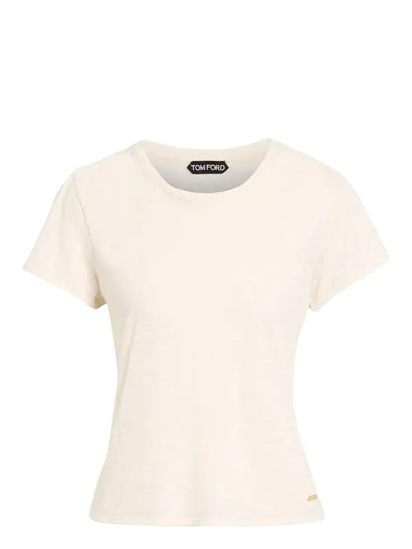 TOM FORD Slub Cotton-blend Jersey T-shirt - Ecru