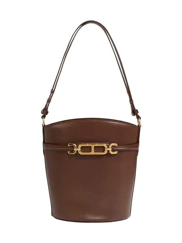 TOM FORD Whitney Leather Bucket Bag - Brown