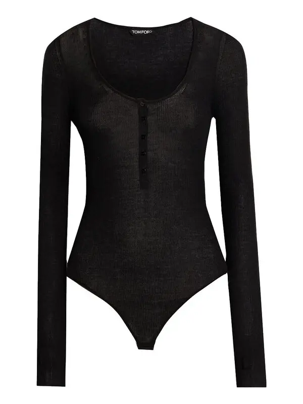 TOM FORD Cashmere And Silk-blend Bodysuit - Black