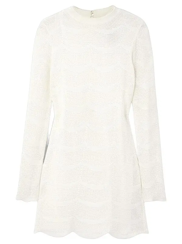 TOM FORD Pointelle-knit Cotton And Silk-blend Mini Dress - Ivory
