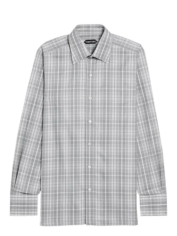 TOM FORD Checked Cotton Shirt - Gray
