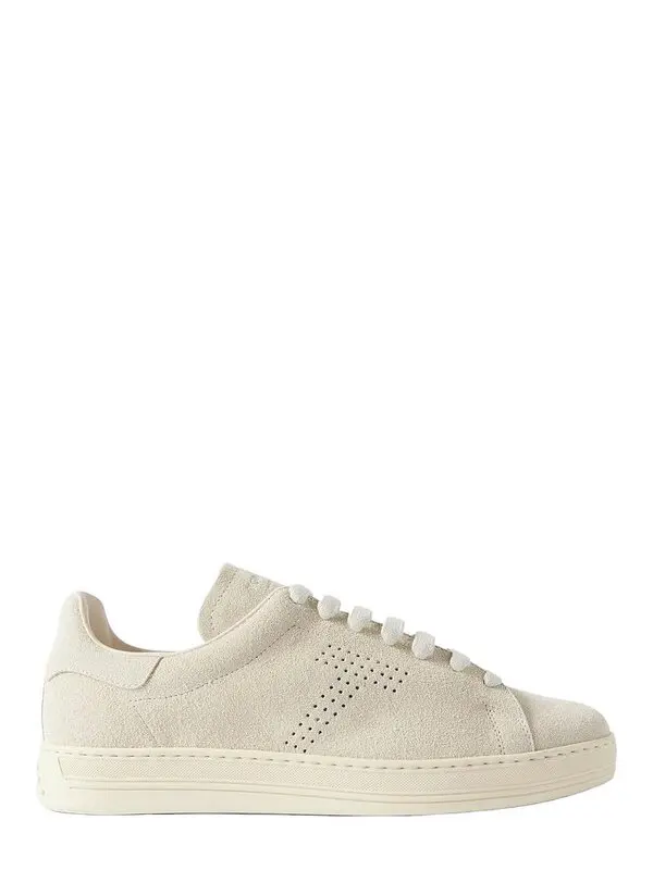 TOM FORD Warwick Perforated Suede Lace-up Sneakers - Beige