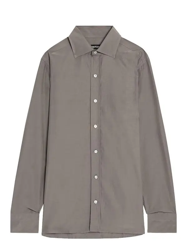 TOM FORD Cotton And Silkblend Shirt - Gray