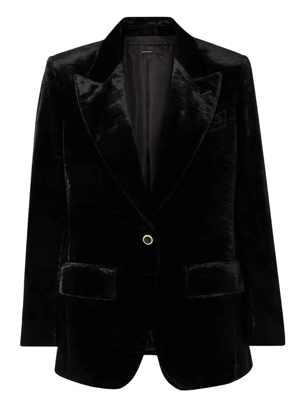 TOM FORD Velvet Wool-blend Blazer - Black
