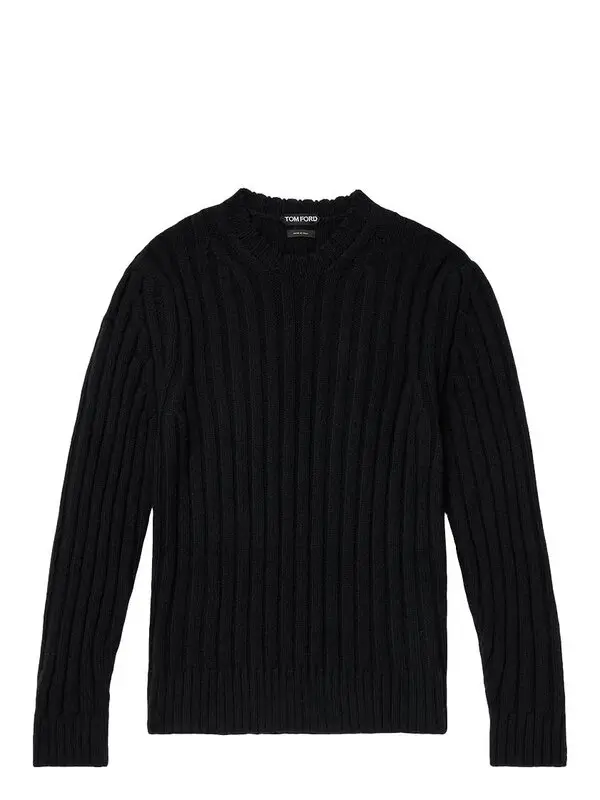 TOM FORD Ribbed Cashmere Pullover - Black