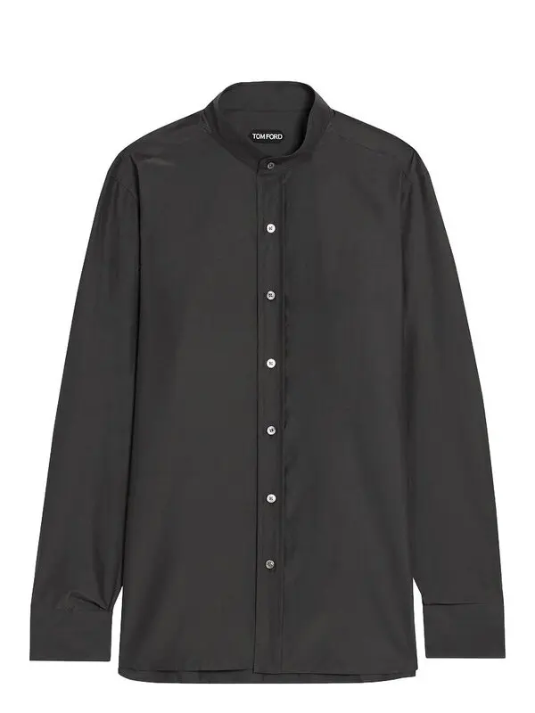 TOM FORD Cotton And Silkblend Shirt - Dark Gray