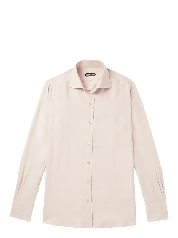 TOM FORD Slimfit Cutawaycollar Twill Shirt - Blush