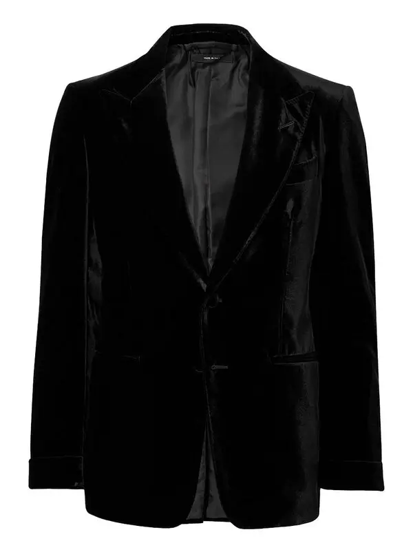 TOM FORD Shelton Velvet Tuxedo Jacket - Black