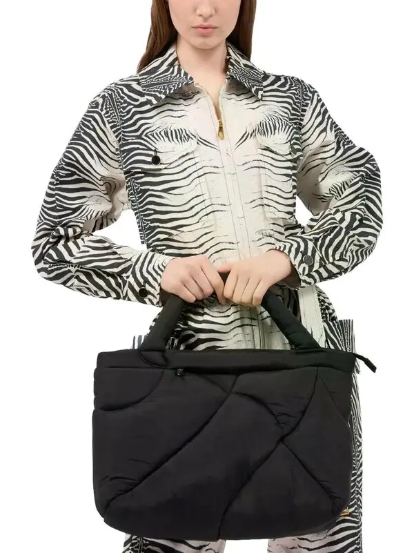 Roberto Cavalli Firenze Quilted Padded Tote Bag - Black
