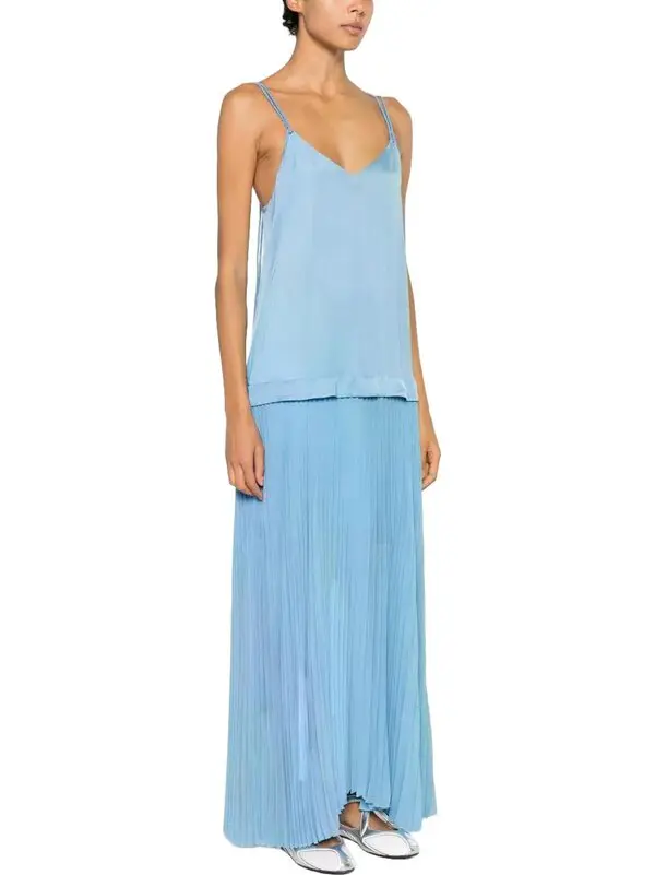 Karl Lagerfeld Pleated Spaghetti-strap Dress - Blue