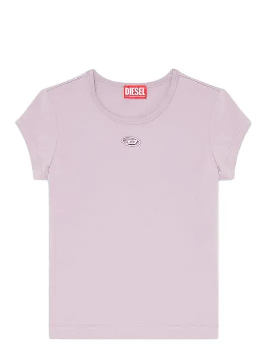 DIESEL® T-shirt With Embroidered Logo Detail - Violet
