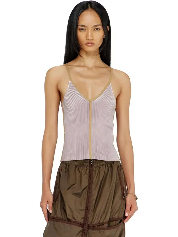 DIESEL® Rib-knit Cami Top With Contrast Bands - Violet
