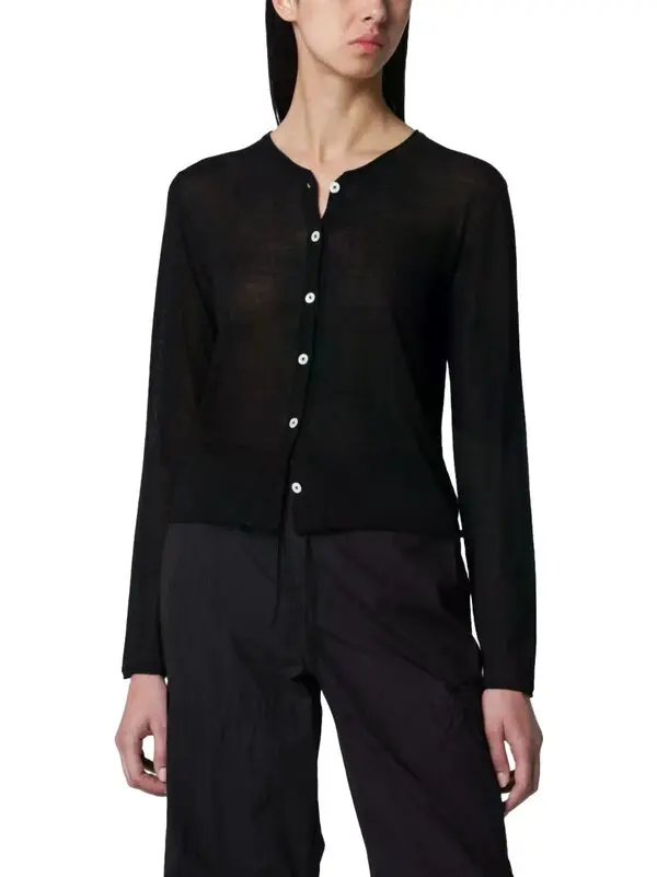 DUNST Long-sleeve Button-front Cardigan - Black