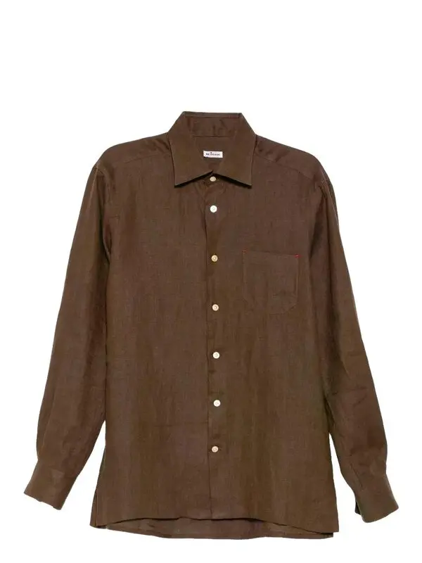 Kiton Linen Patch-pocket Shirt - Brown