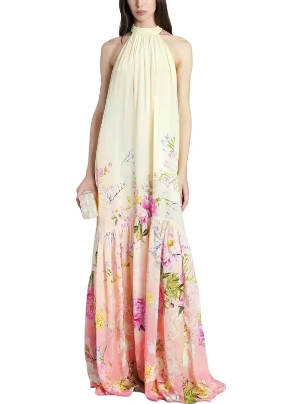 Hemant & Nandita Braided Halterneck Maxi Dress - Neutrals
