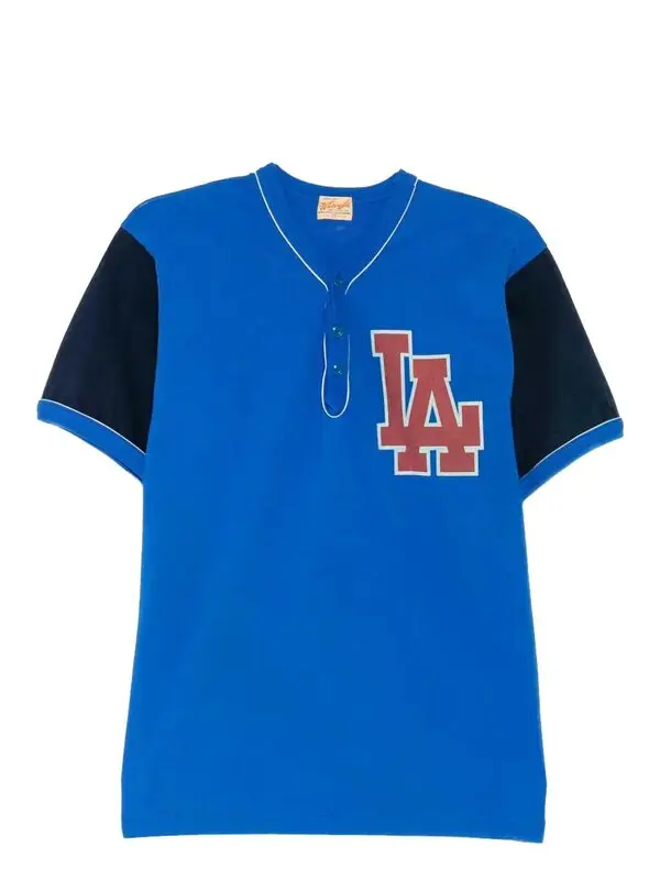 Whitesville Contrast-trim Short-sleeve T-shirt - Blue