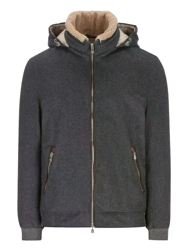 Brunello Cucinelli Hooded Wool Jacket - Grey