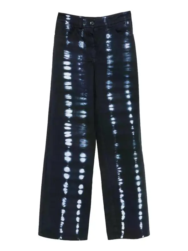 Momoni Olivina Tie-dye Wide-leg Trousers - Blue