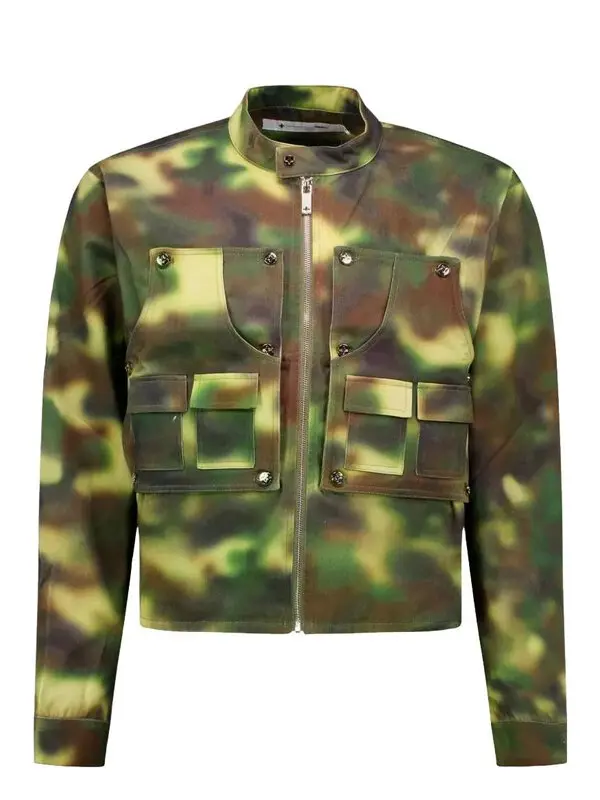 TOMBOGO Camouflage Moto Convertible Jacket - Green