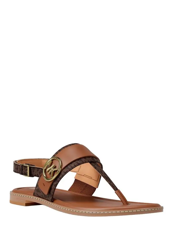 Michael Kors Carmen Signature Logo Sandal - Brown