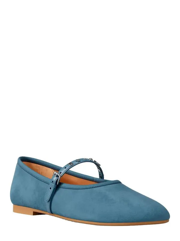 Michael Kors Phoebe Embellished Leather Ballet Flat - Blue