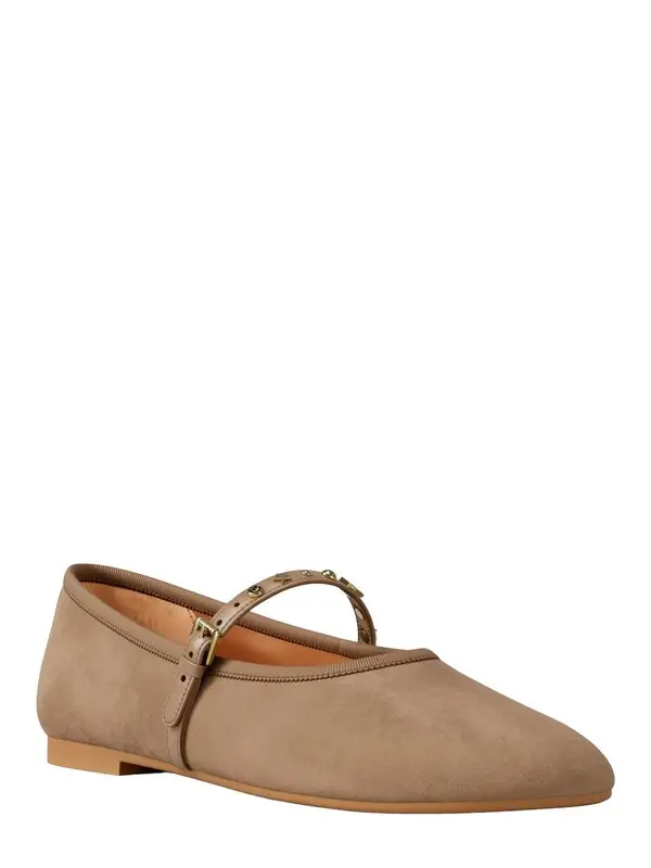 Michael Kors Phoebe Embellished Leather Ballet Flat - Brown