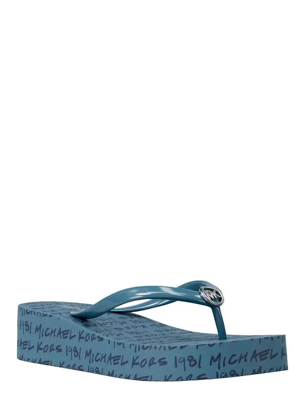 Michael Kors Bedford Logo Flip Flop - Blue