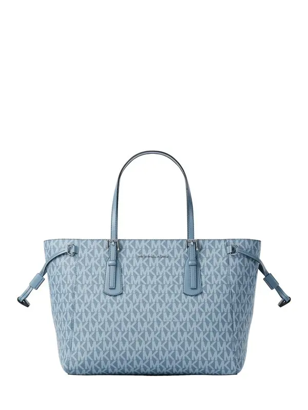 Michael Kors Voyager Extra-small Logo-print Canvas Tote Bag - Blue