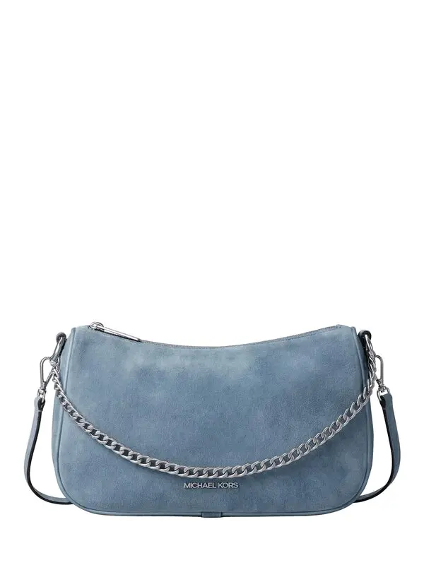 Michael Kors Carmela Medium Suede Convertible Crossbody Bag - Blue