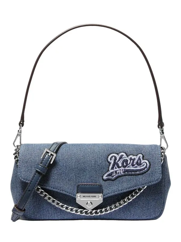 Michael Kors Soho Small Embellished Denim Convertible Crossbody Bag - Blue