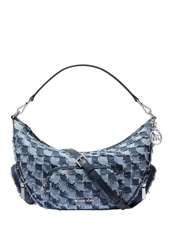 Michael Kors Merritt Medium Patchwork Convertible Shoulder Bag - Blue