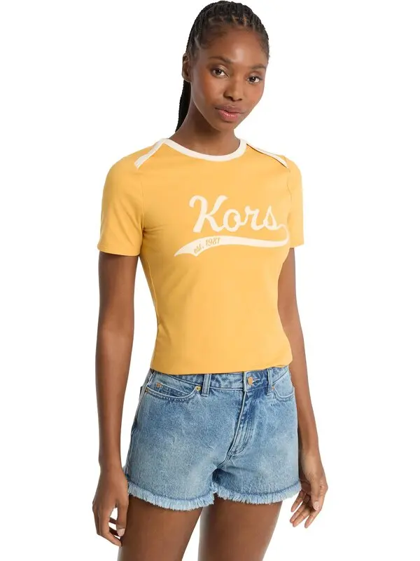 Michael Kors Stretch Jersey T-shirt - Yellow