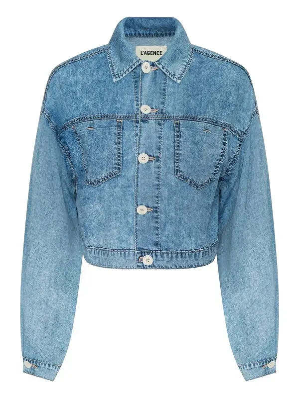 L'Agence Gaines Jean Jacket With Bell Sleeves - Oxnard