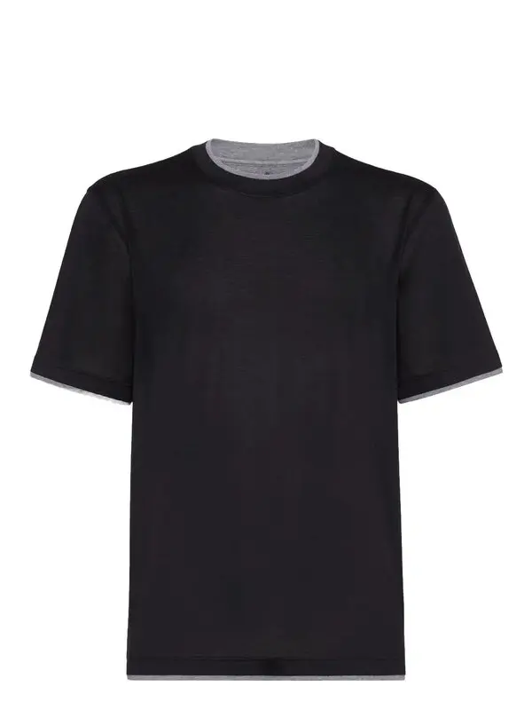 Brunello Cucinelli T-shirt With Faux-layering - Multicolor