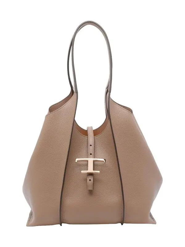 TOD'S Small T Timeless Shopping Bag - Brown