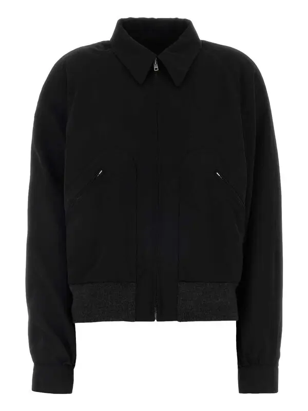 MAISON MARGIELA Virgin Wool Bomber Jacket - Black