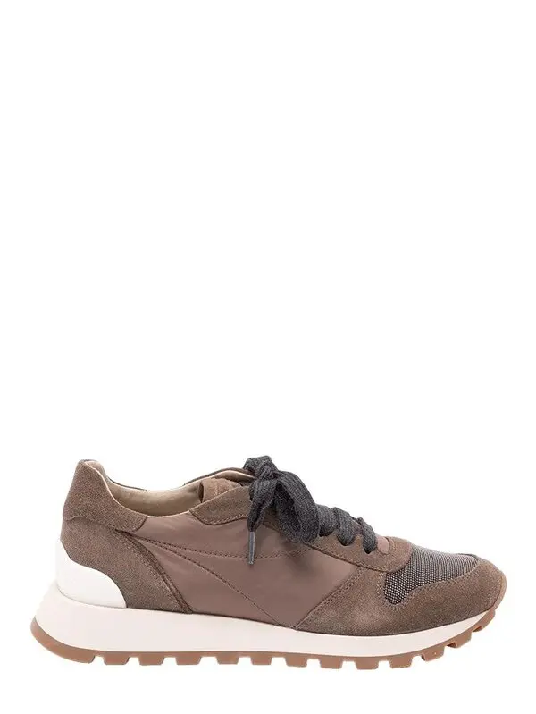 Brunello Cucinelli Calf Leather Lace Up Sneakers - Multicolor