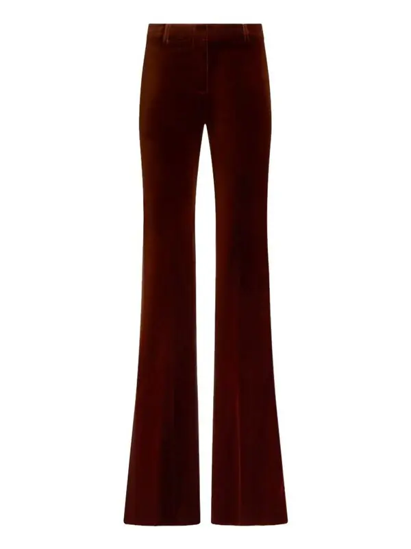 Etro Velvet Mid-rise Flared Pants - Brown