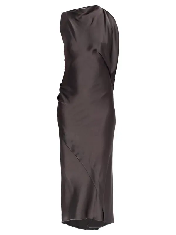 Victoria Beckham Asymmetrical Midi Dress With Slit - Grey