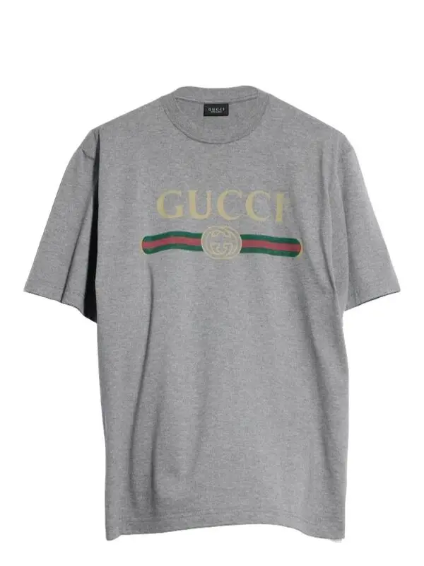 Gucci Logo Regular-fit T-shirt - Gray