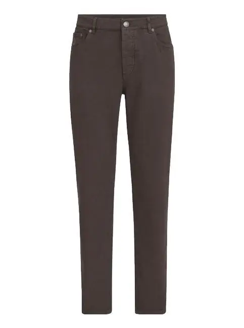 Brunello Cucinelli Garment-dyed Lightweight Denim Traditional-fit Trousers - Black