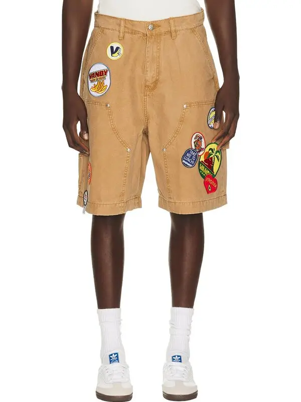 VANDYTHEPINK Patched Canvas Shorts - Tan