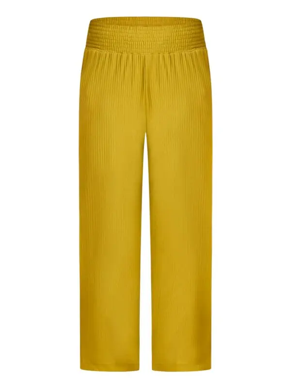 KNOWN SUPPLY Wide Leg Ribbed Pants - Green