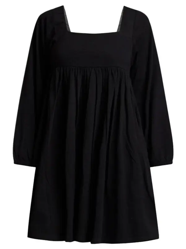 KNOWN SUPPLY Long Sleeve Babydoll Dress - Black