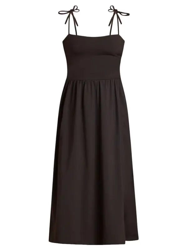 KNOWN SUPPLY Drop Waist Tie Strap Dress - Black