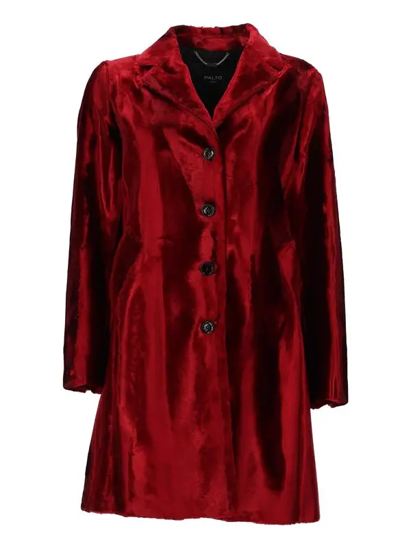 PALTO' Single Breasted Coat - Red